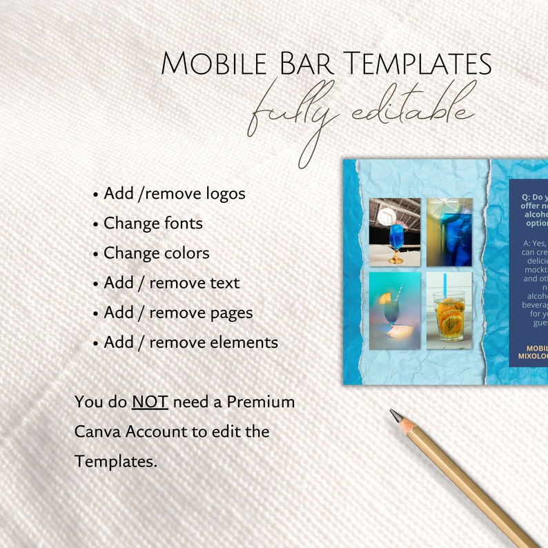 Mobile Bar Instagram Templates, Bartender Social Media Posts ...