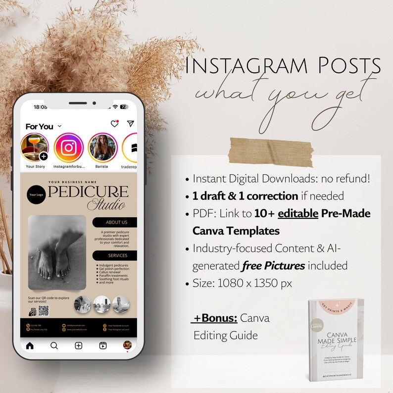 Custom Business Instagram Post Templates, Editable Customized IG ...