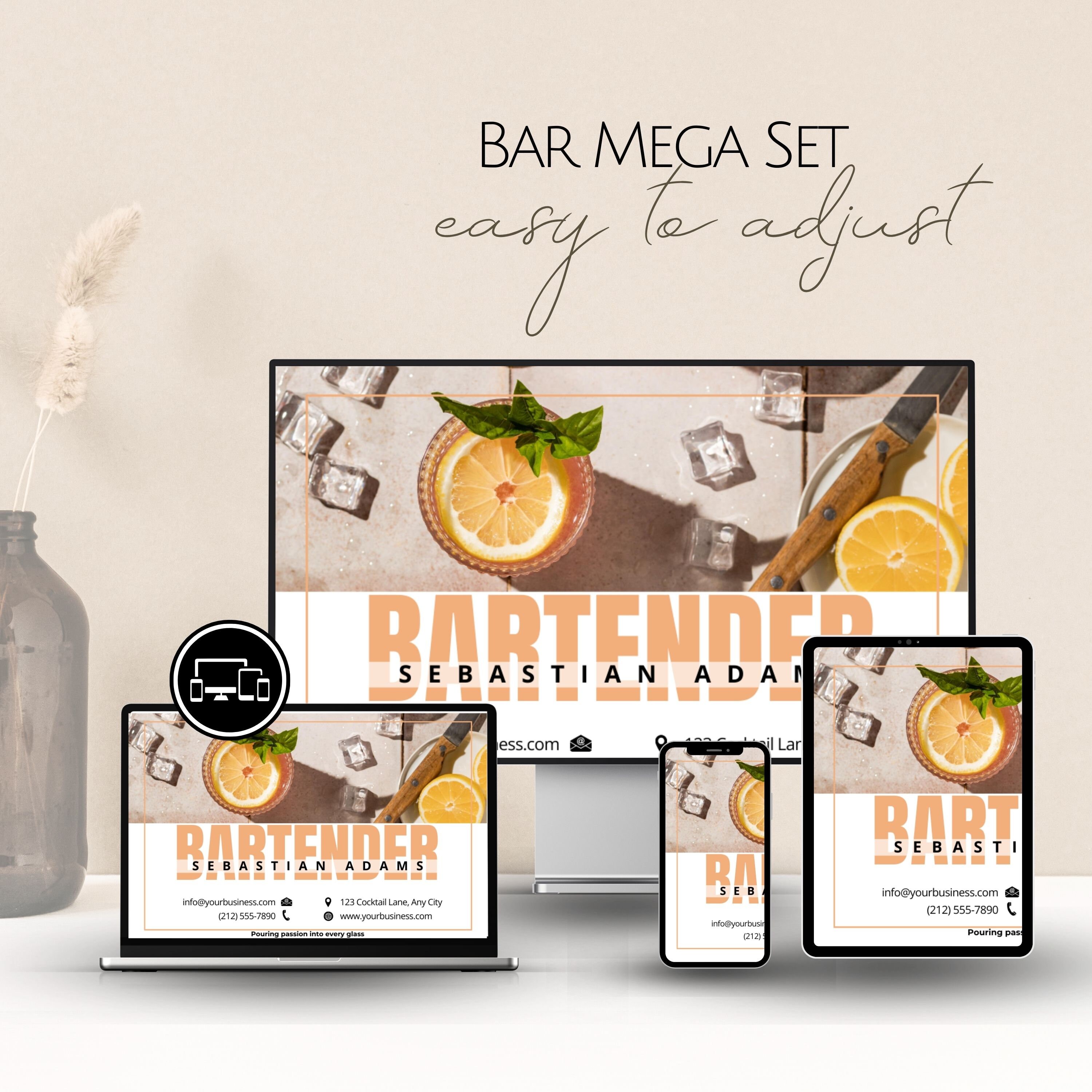 Mobile Bar Templates MEGA Bundle, Bartender Instagram Template ...