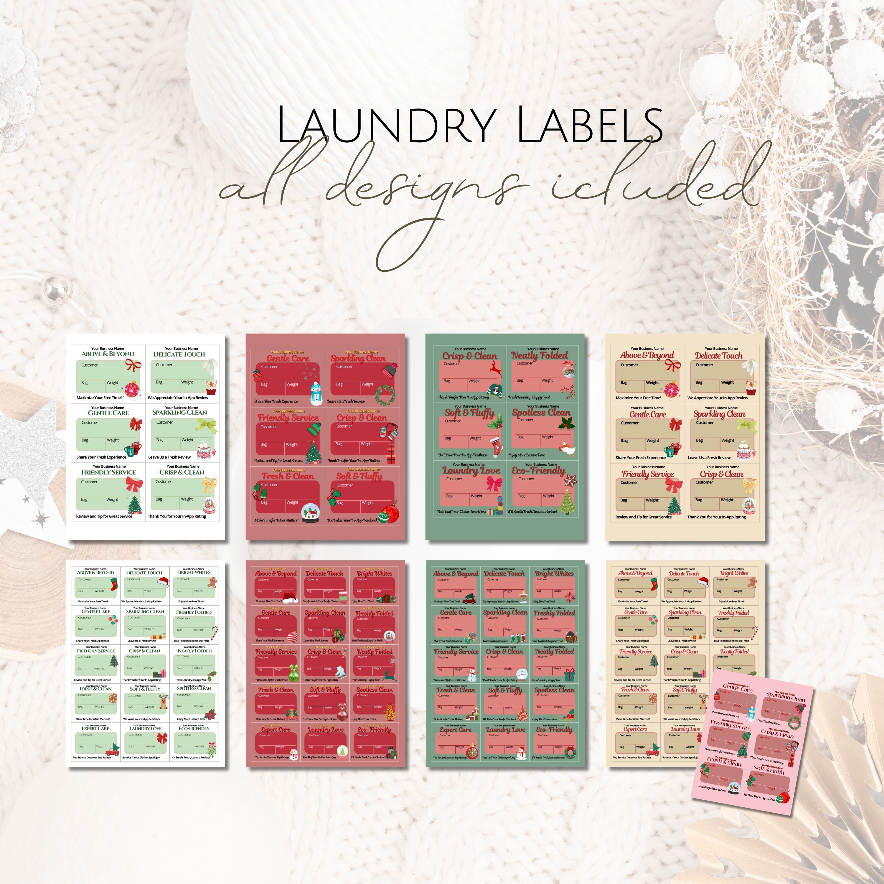 Laundry Service Labels Templates, Professional Editable Shop Label ...