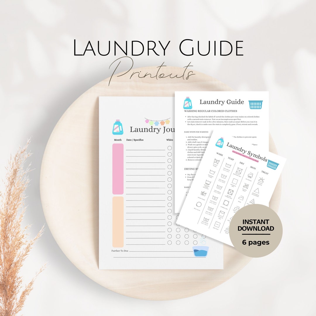LAUNDRY GUIDE Printable — Wash & Dry Instructions, Washing Planner ...