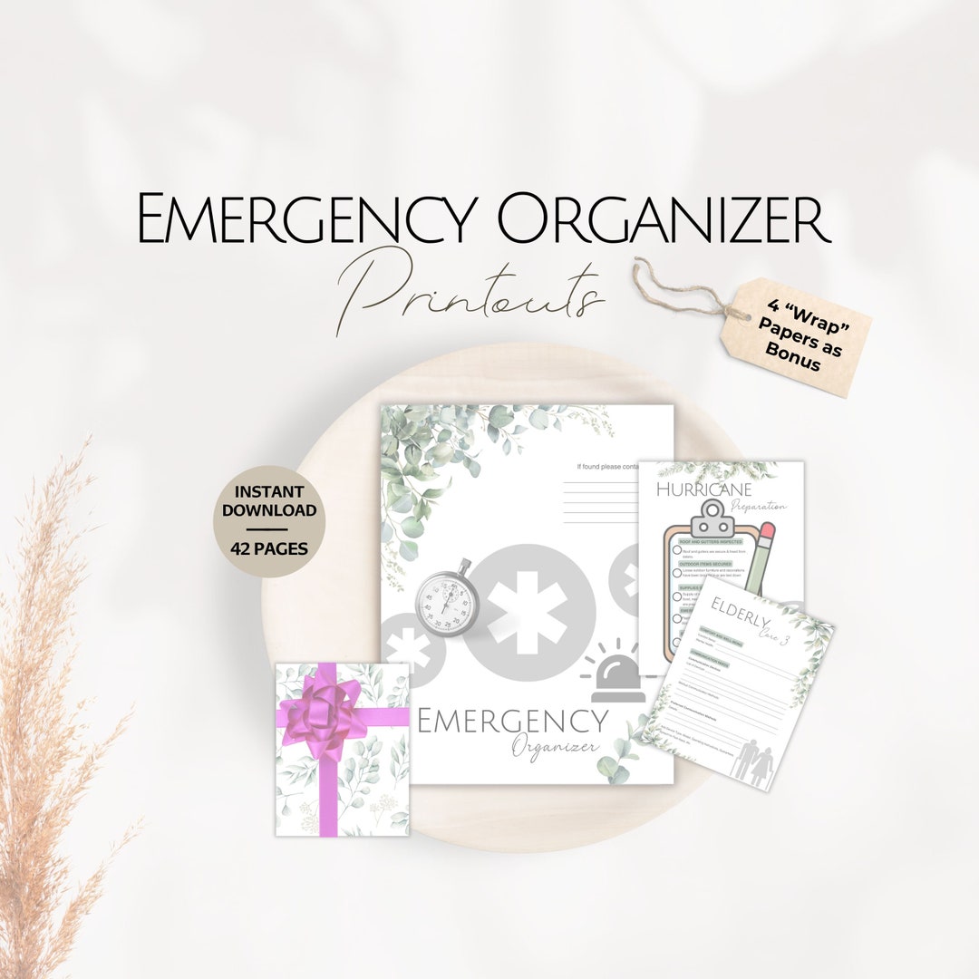 Emergency ORGANIZER, Printable Preparedness Binder, Comprehensive ...