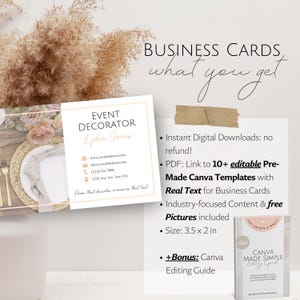 Event Decorator Business Card Template, Editable Events Decoration ...