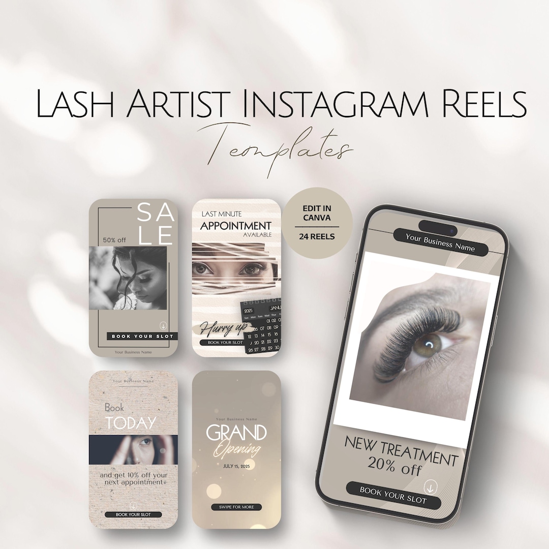 Lash Artist Instagram Reels Templates, Lashes Architect Social Media ...