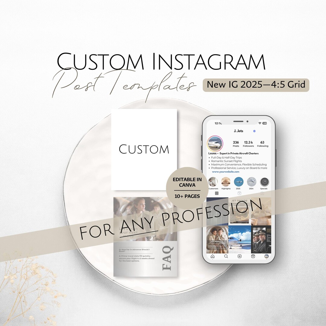 Custom Business Instagram Post Templates, Editable Customized IG ...