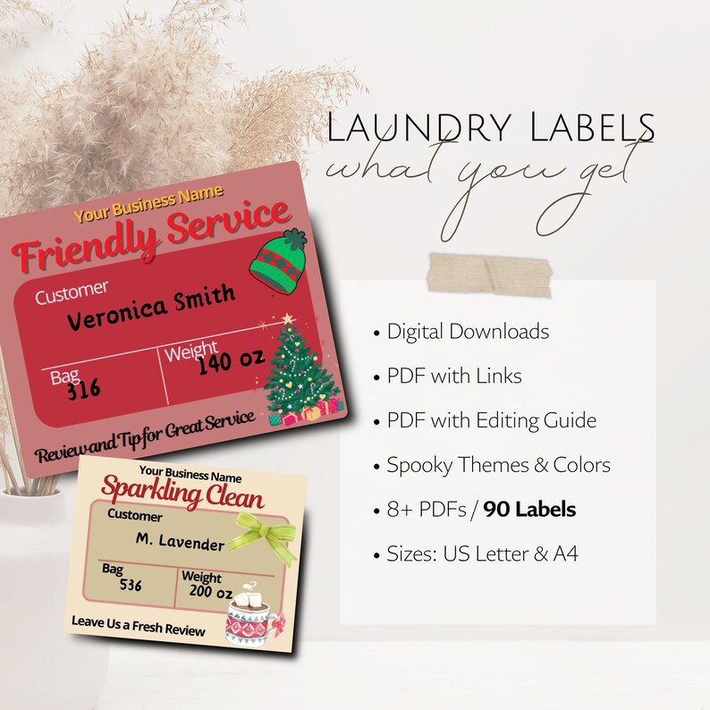 Laundry Service Labels Templates, Professional Editable Shop Label ...