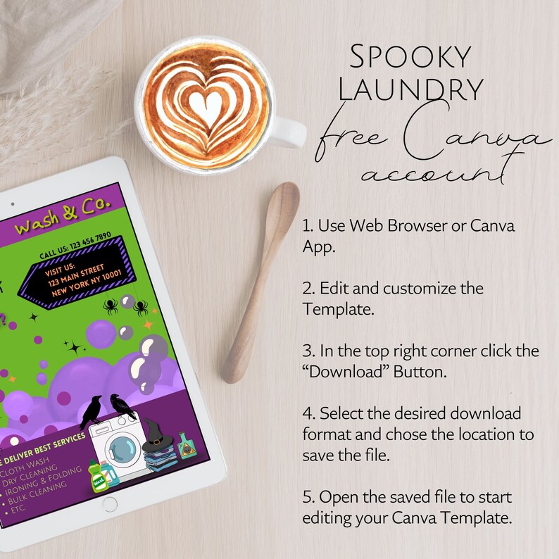 Editable Laundry Service Flyer, Canva Laundry Shop Advertising Template ...