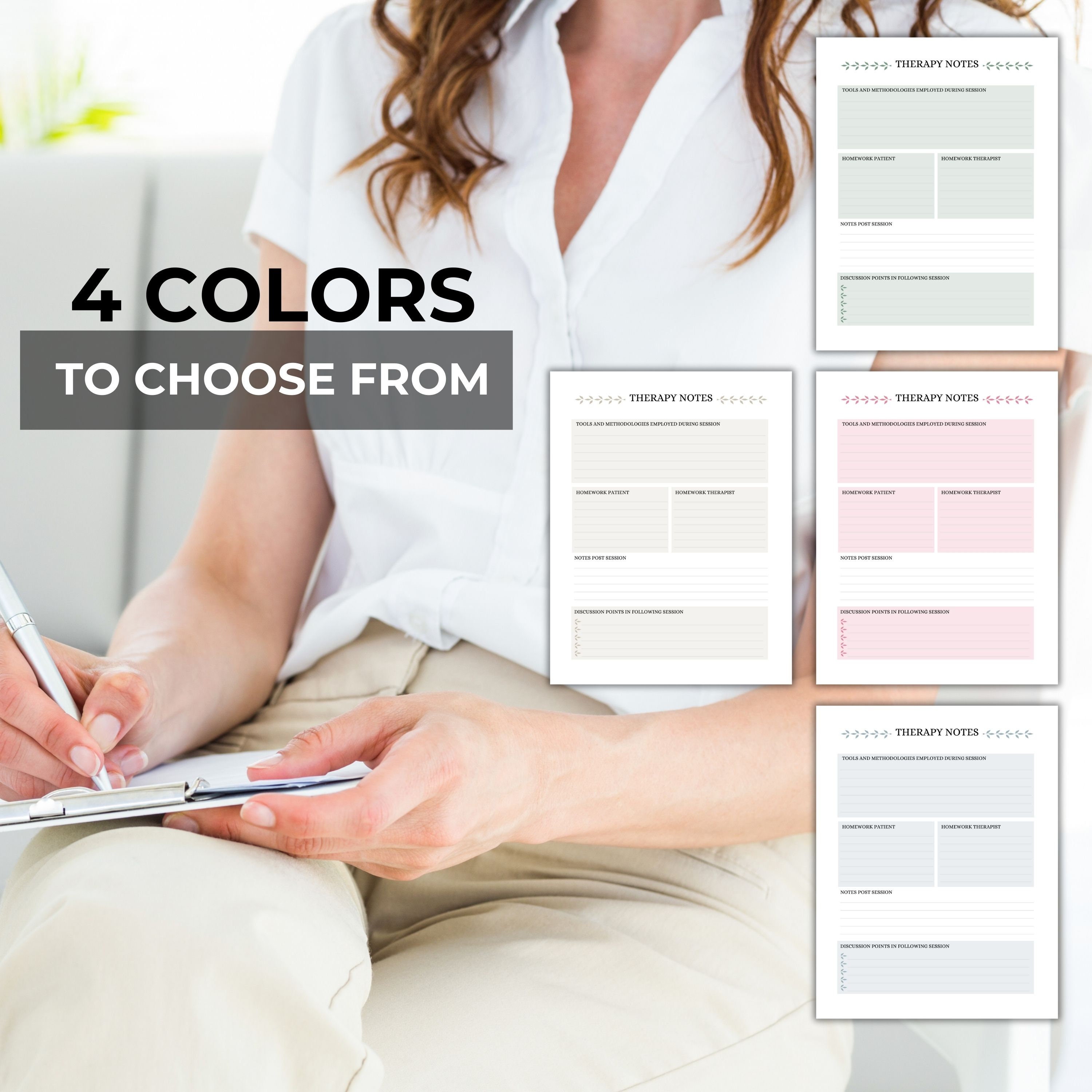 Therapy Notes Template Sheets, Printable Therapist Note Worksheet ...