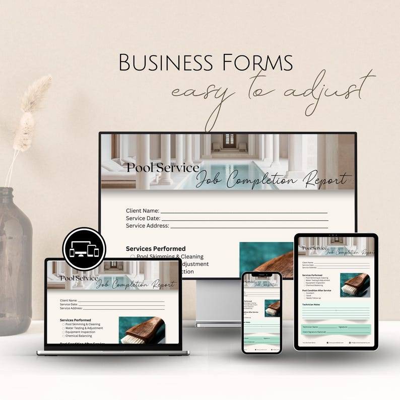 Pool Care Service Forms Templates, Editable Business Form, Pools ...