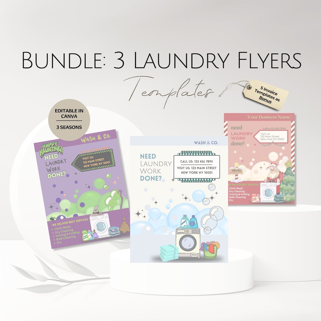 Editable Laundry Service Flyers, Shop Advertising Template ...