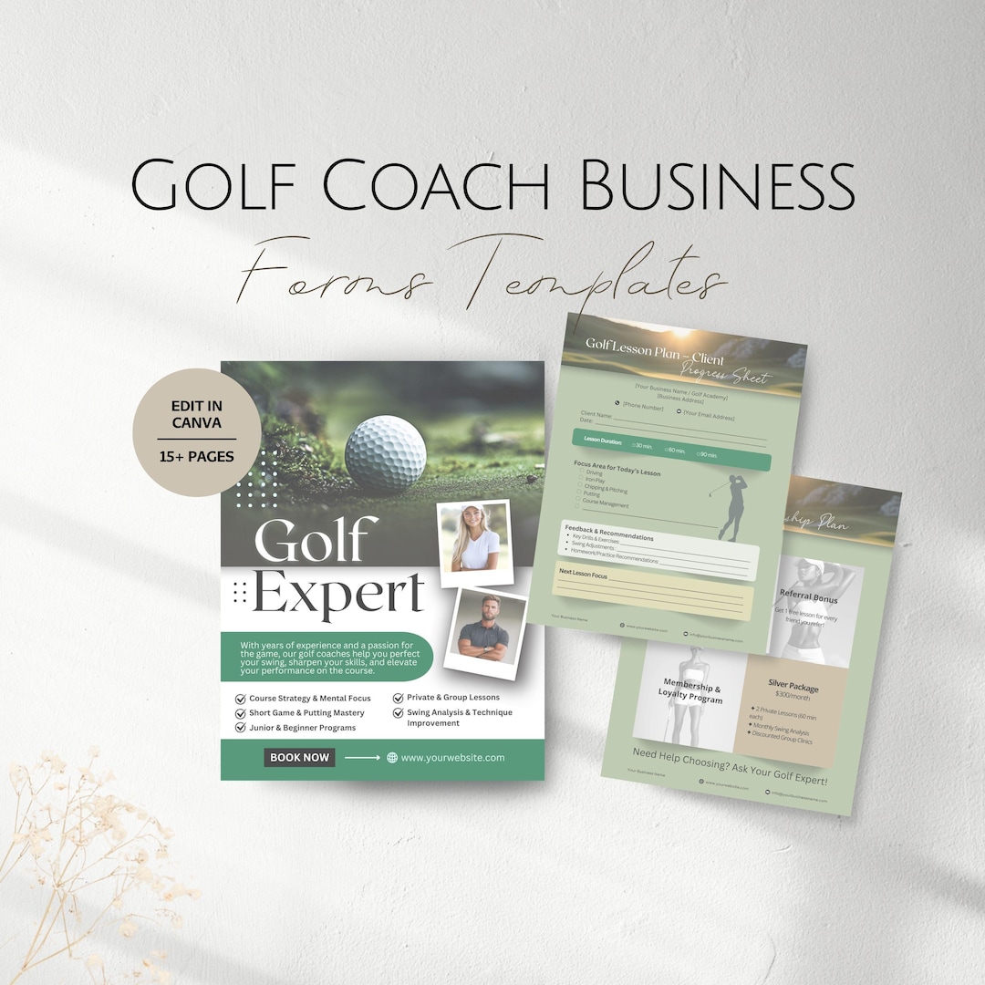 Golf Coach Service Forms Templates, Editable Business Form, Golfers ...