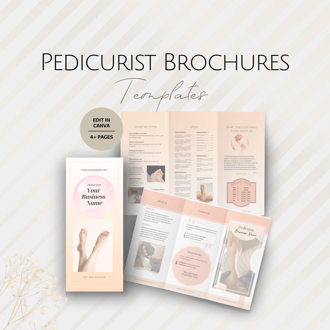 Pedicurist Business Brochure Templates, Editable Flyer, Pedicure Feet ...