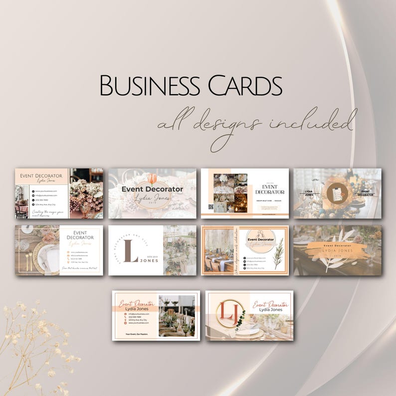 Event Decorator Business Card Template, Editable Events Decoration ...