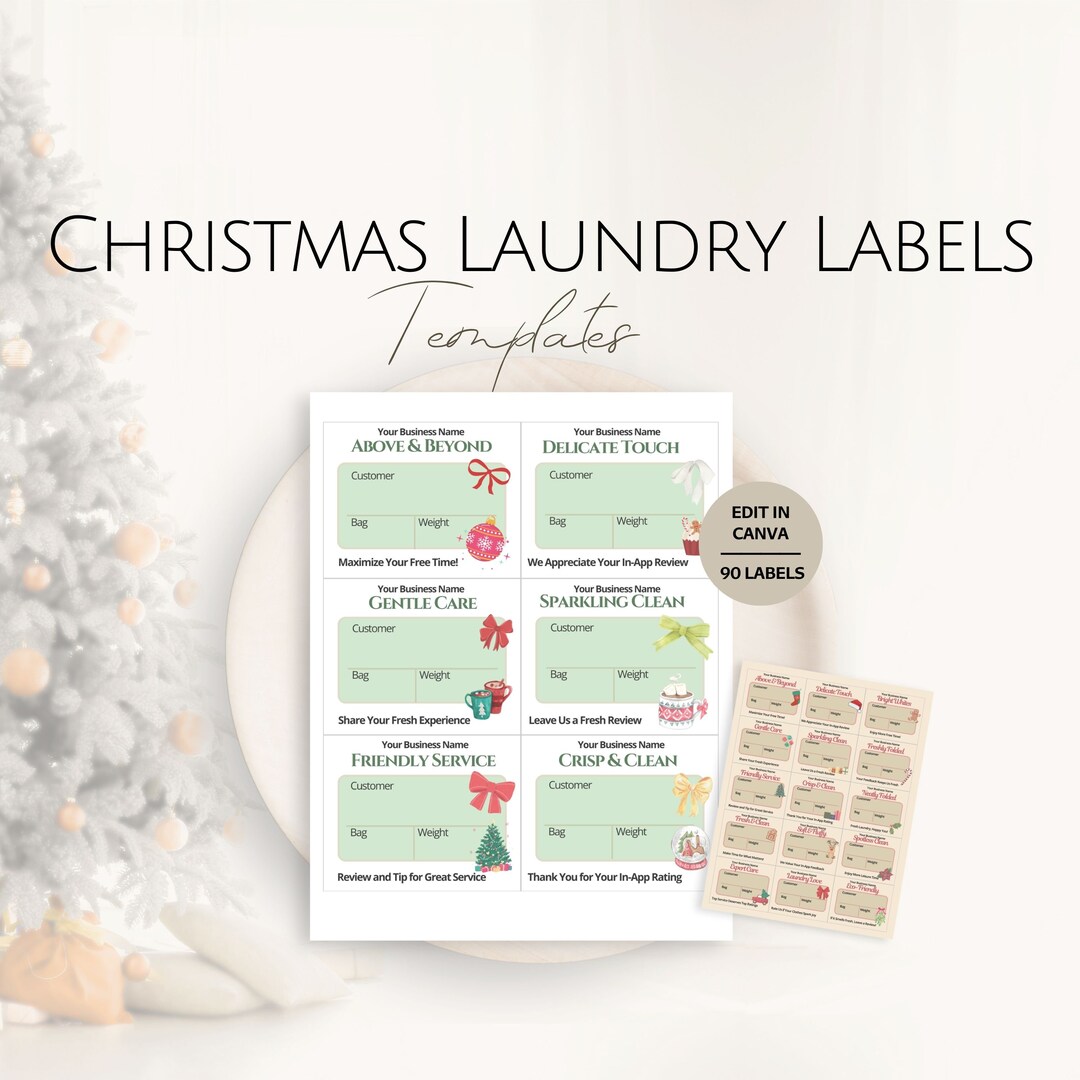 Laundry Service Labels Templates, Professional Editable Shop Label ...