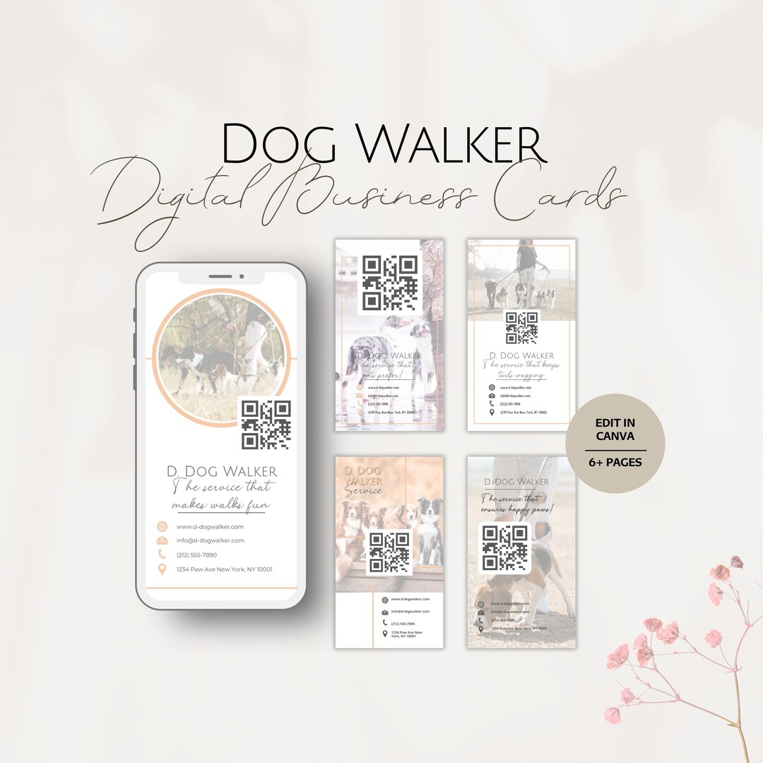 Dog Walker Instagram Business Cards, Walkies Digital Templates ...