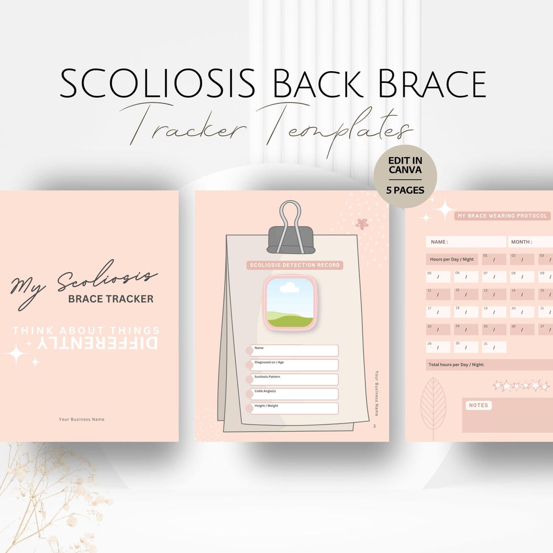 Scoliosis Brace Tracker Templates, Editable Back Bracing Protocol ...