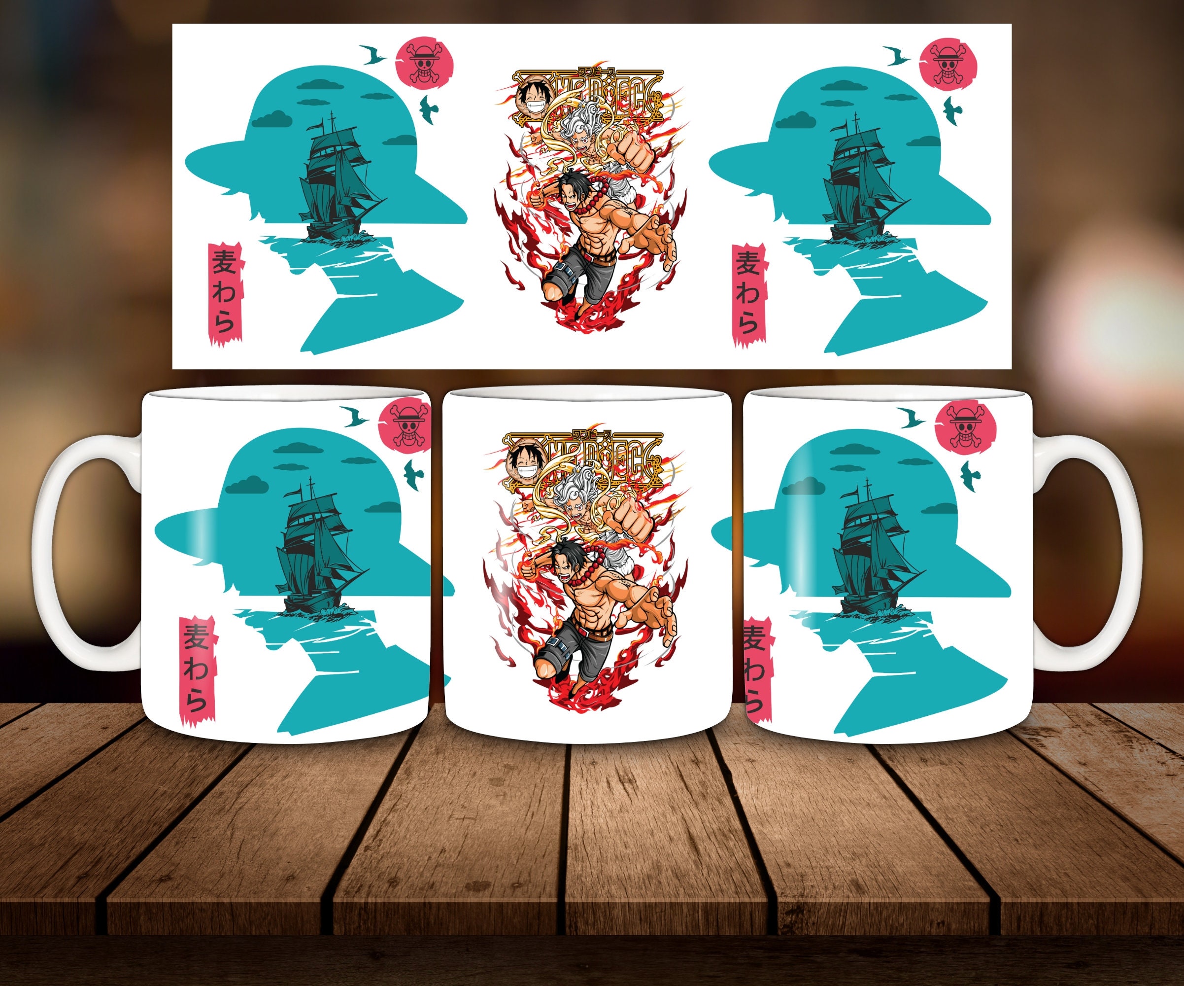 5 Anime Sublimation Design, Sublimation Template, Anime Mug Wrap ...