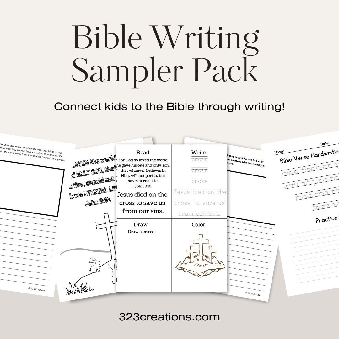 Bible Writing Sample Pack Activity Pages - Etsy