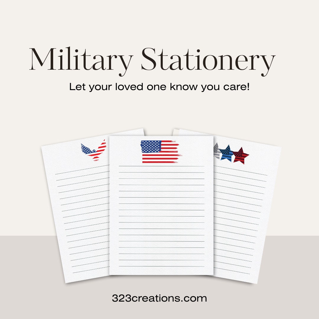 Military Patriotic Stationary Paper Digital Download - Etsy