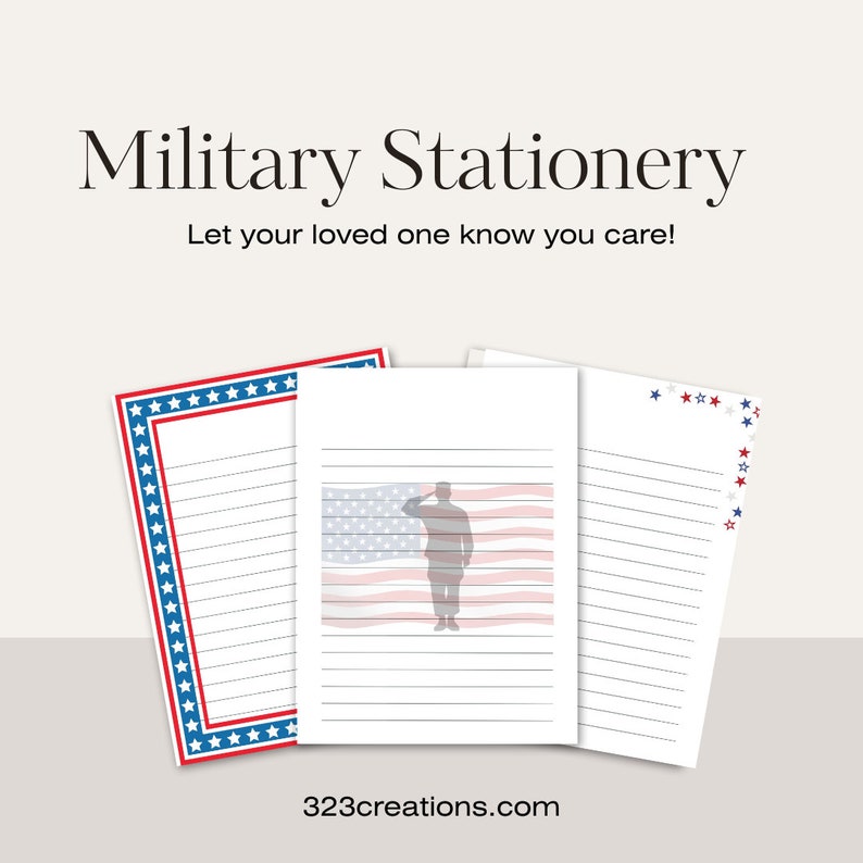 Military Salute Stationary Paper Digital Download - Etsy