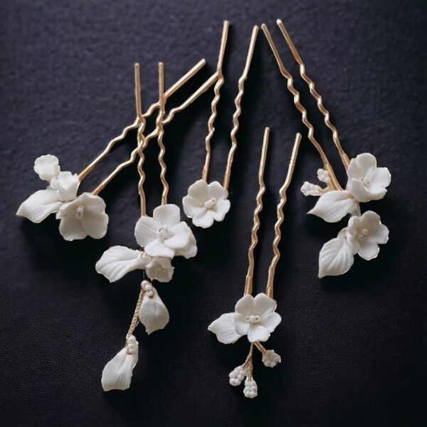 Porcelain Flower Pin - Etsy
