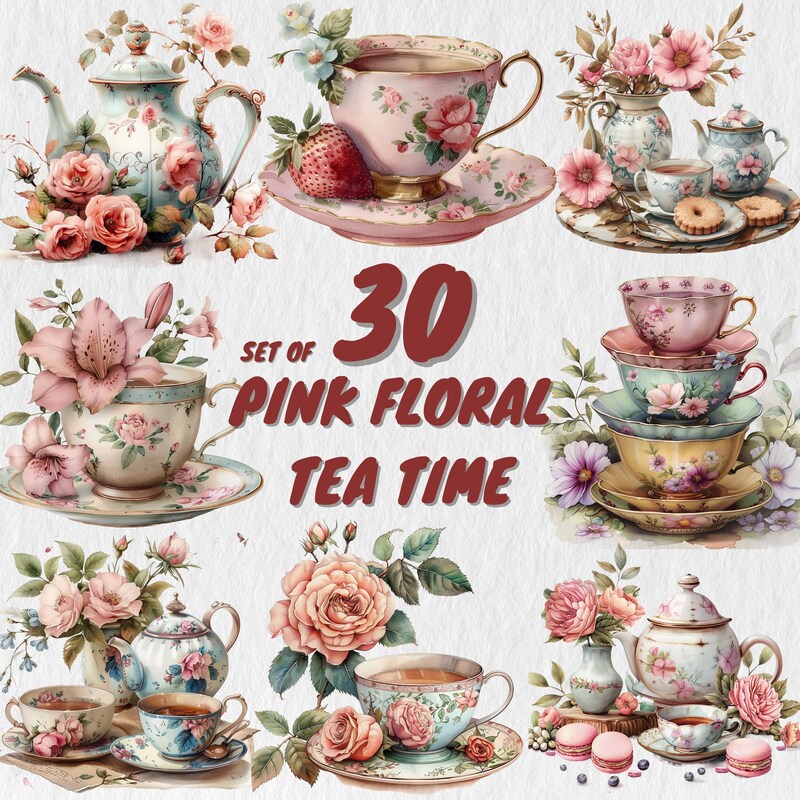 Tea Time Clipart - Etsy