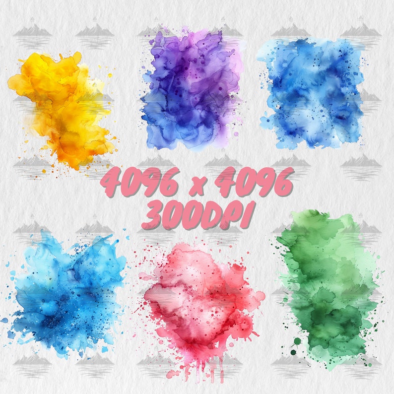 35 Watercolor Color Splash Clipart PNG Paint Splatter Clipart Alcohol ...