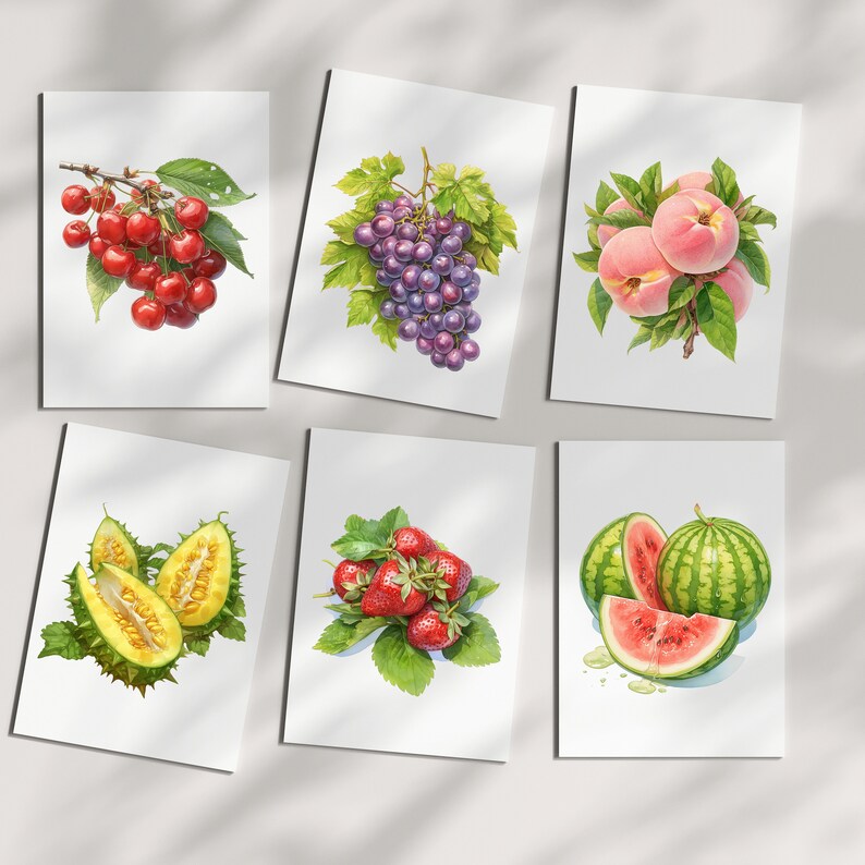 35 Watercolor Fruits Clipart | Apple, Banana, Orange, Strawberry ...