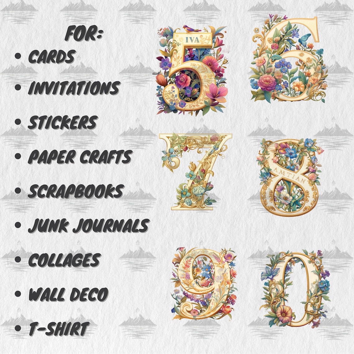 36 Art Nouveau Illuminated Initials Clipart Bundle Full English ...