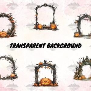 40 PNG Watercolor Halloween Frames Clipart, Halloween Wreaths ...