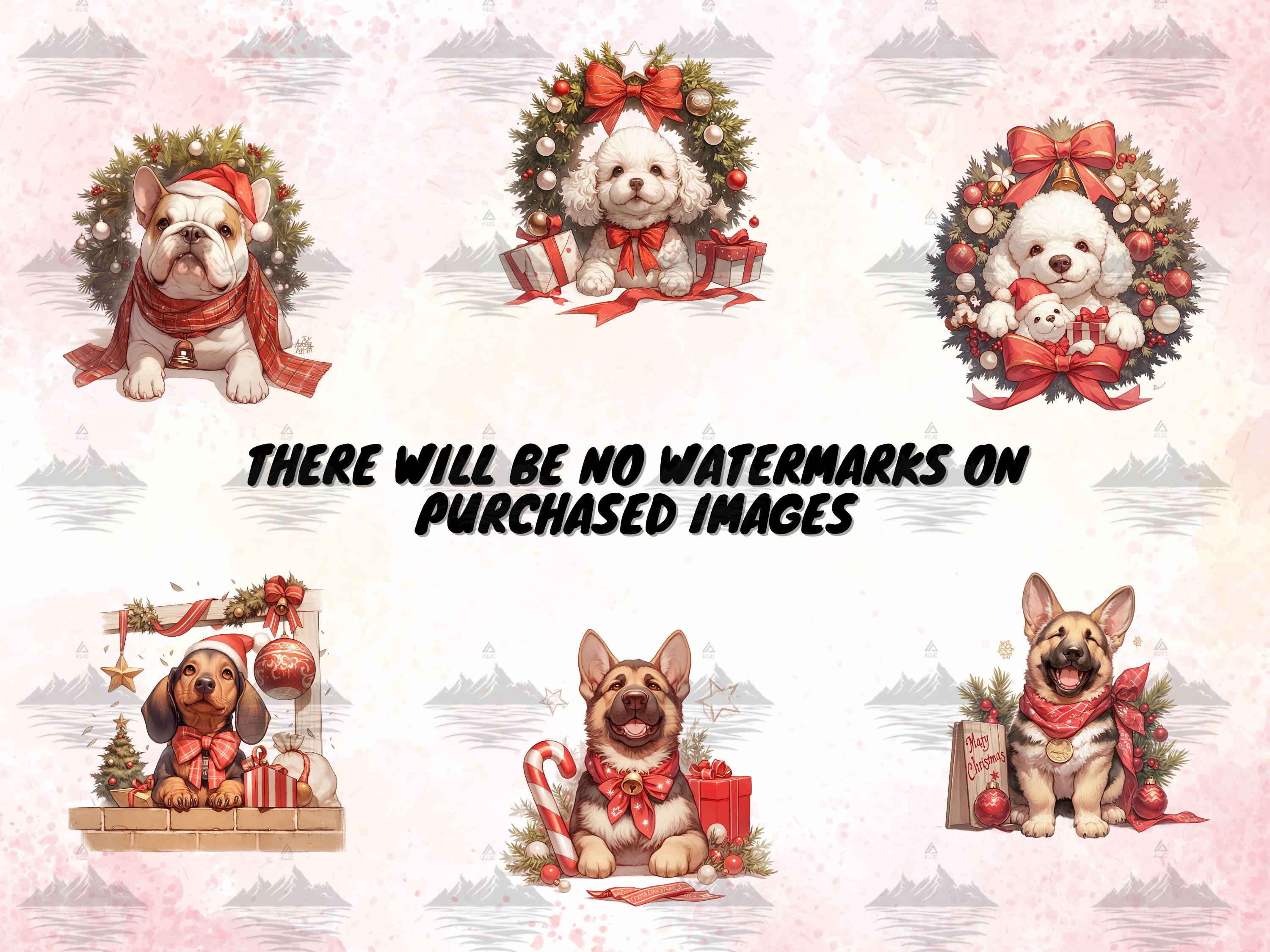 30 Christmas Dogs Clipart - Adorable Festive Dog Illustrations ...