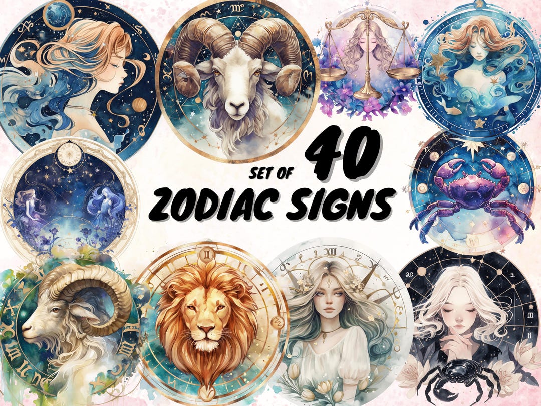40 Zodiac Signs Clipart,birth Sign Symbols,printable Symbols ...