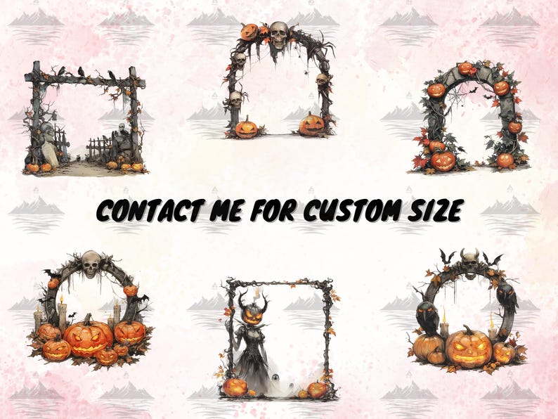 40 PNG Watercolor Halloween Frames Clipart, Halloween Wreaths ...