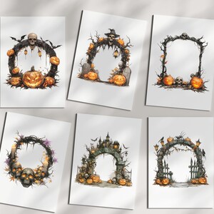 40 PNG Watercolor Halloween Frames Clipart, Halloween Wreaths ...