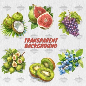 35 Watercolor Fruits Clipart | Apple, Banana, Orange, Strawberry ...