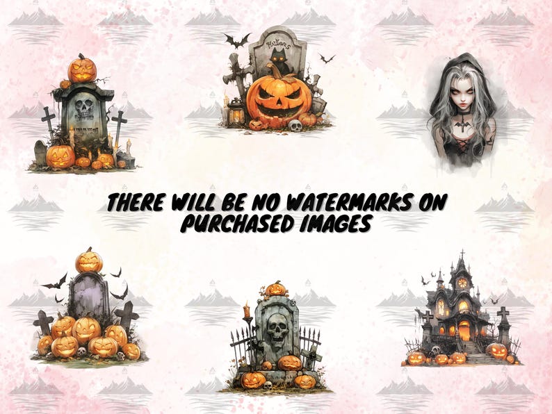 40 Watercolor Happy Halloween Clipart | PNG Graphics, Jack-o-lantern ...