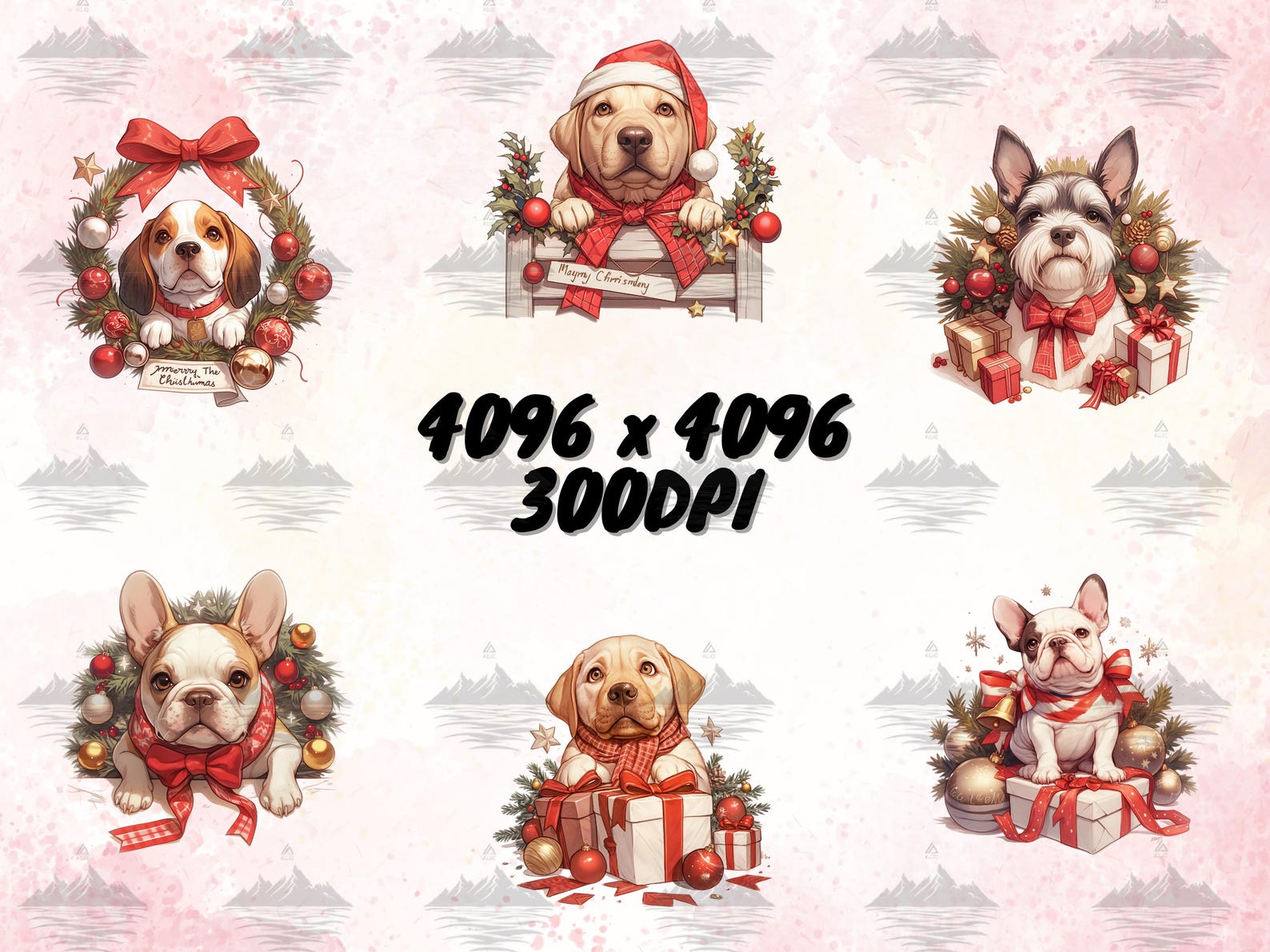 30 Christmas Dogs Clipart - Adorable Festive Dog Illustrations ...