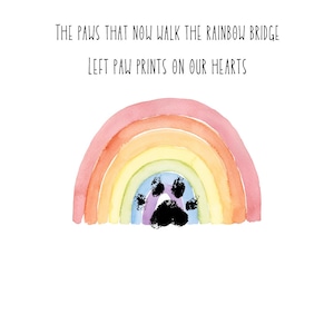 Printable Canva Pet Rainbow Bridge Card 7X 5 Pet Loss Pet Memorial ...