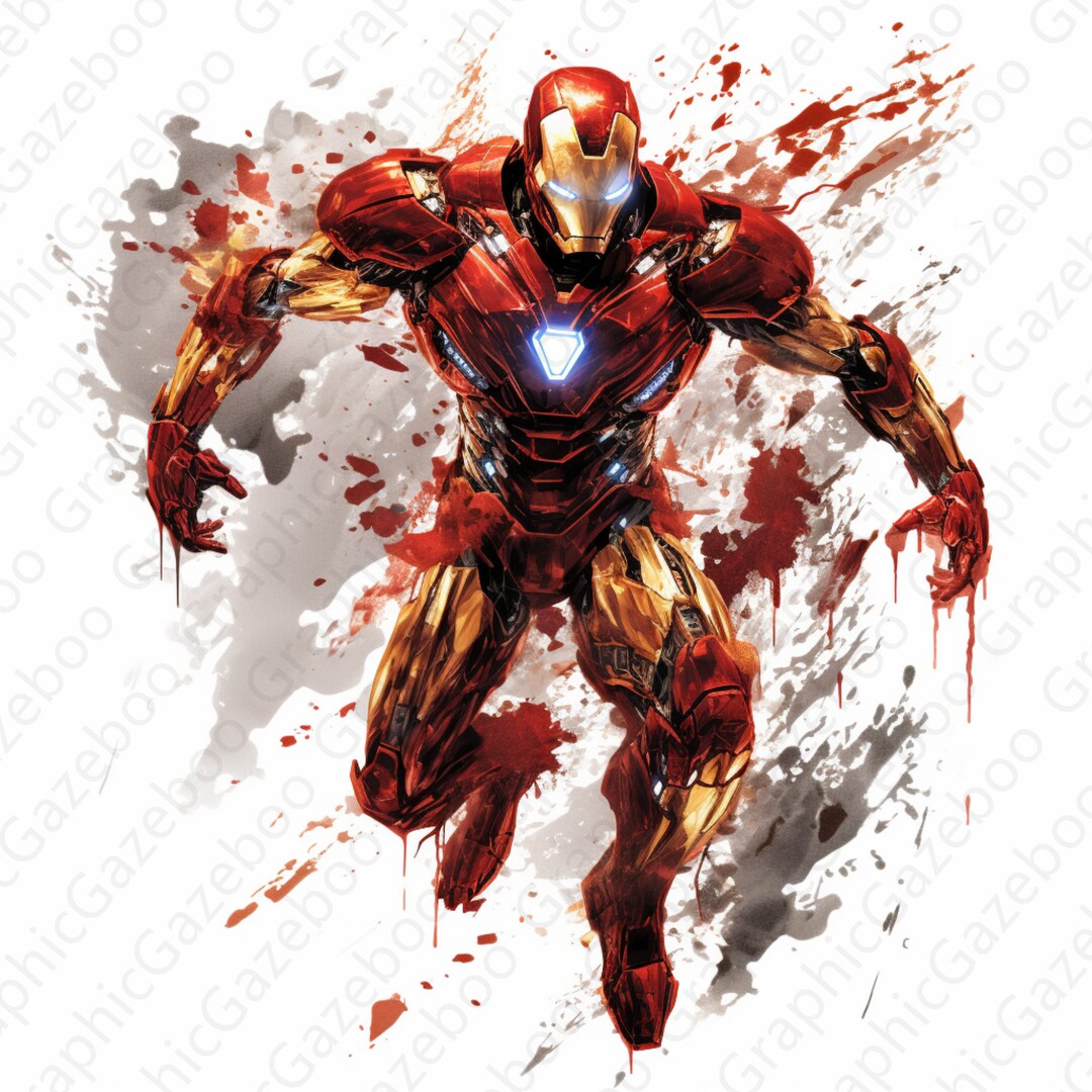Iron Man Png, Superhero Shirt Design, Watercolor Splash Design ...