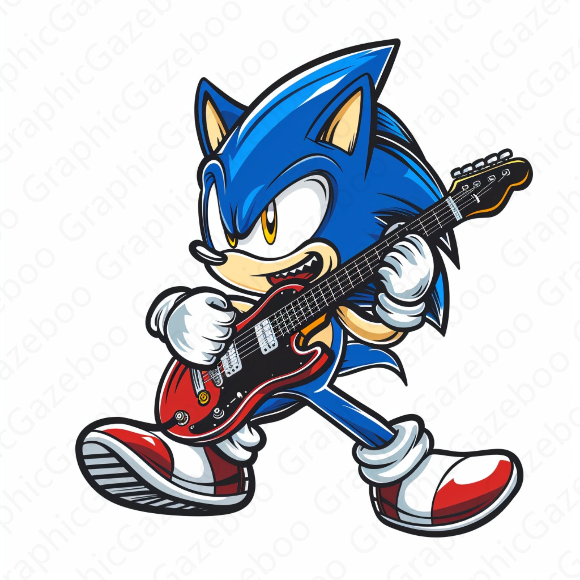 Sonic the Hedgehog Png, Sonic Playing Electric Guitar, Transparent ...