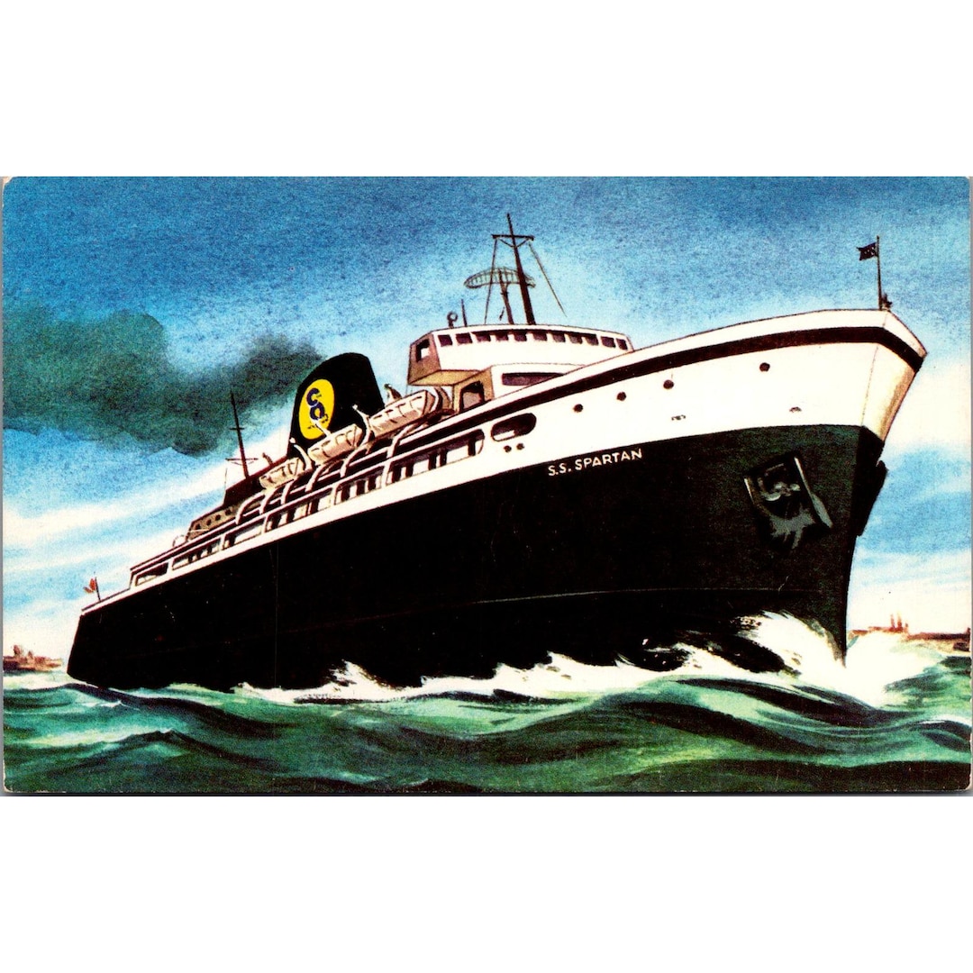 SS Spartan Steamship Great Lakes Ferry Ludington MI Vintage Postcard - Etsy