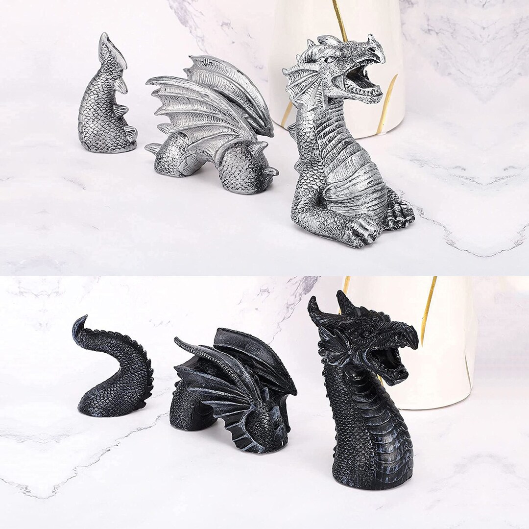 Garden Dragon Statue,gothic Dragon Sculpture,three Section Resin Dragon ...