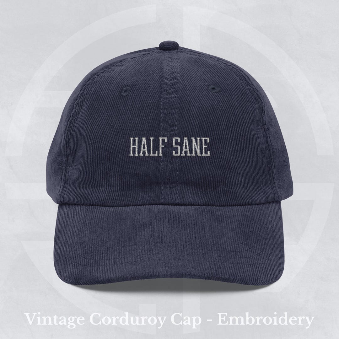 Vintage Corduroy Cap Embroidered, Trendy Trucker Hat, Funny Retro Cap ...