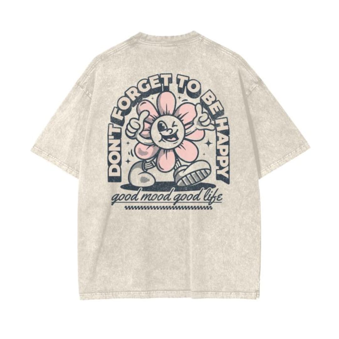 Good Mood Be Happy Acid Wash Y2K Vintage Retro Shirt, Washed Autumn ...