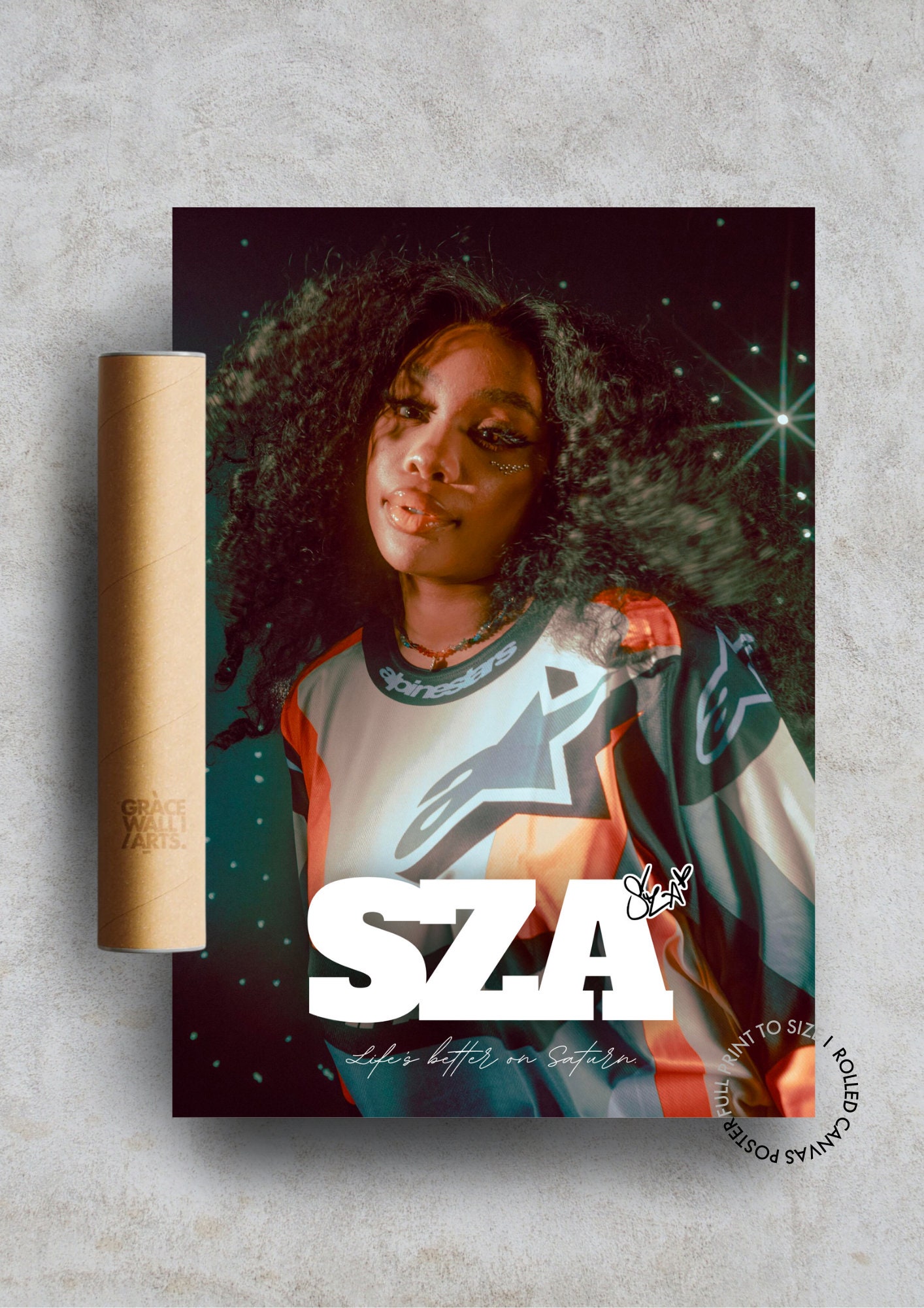 SZA Saturn Poster, RNB Artist Poster, R&B Artist Poster, New Release ...