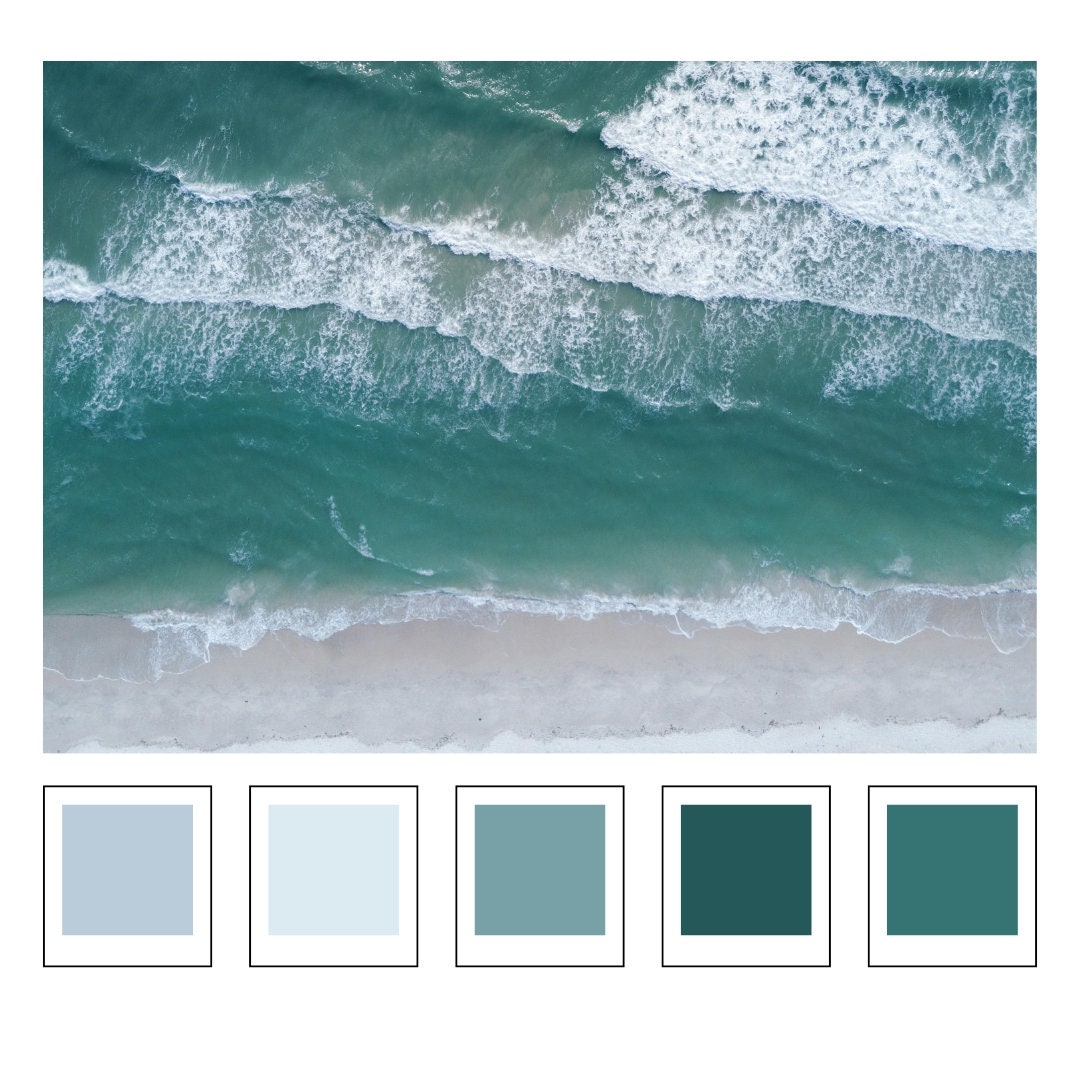 5 Ocean Themed Color Palettes, Instant Download - Etsy