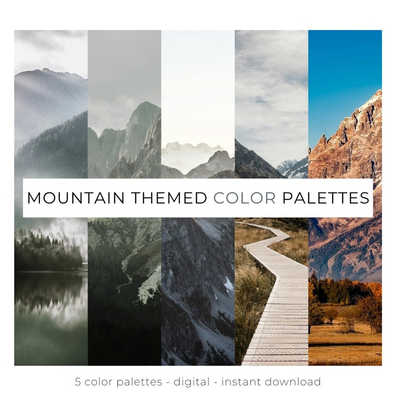 5 Mountain Themed Color Palettes, Instant Download - Etsy Australia