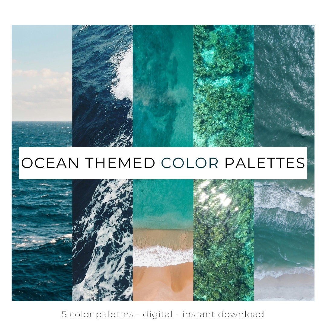 5 Ocean Themed Color Palettes, Instant Download - Etsy