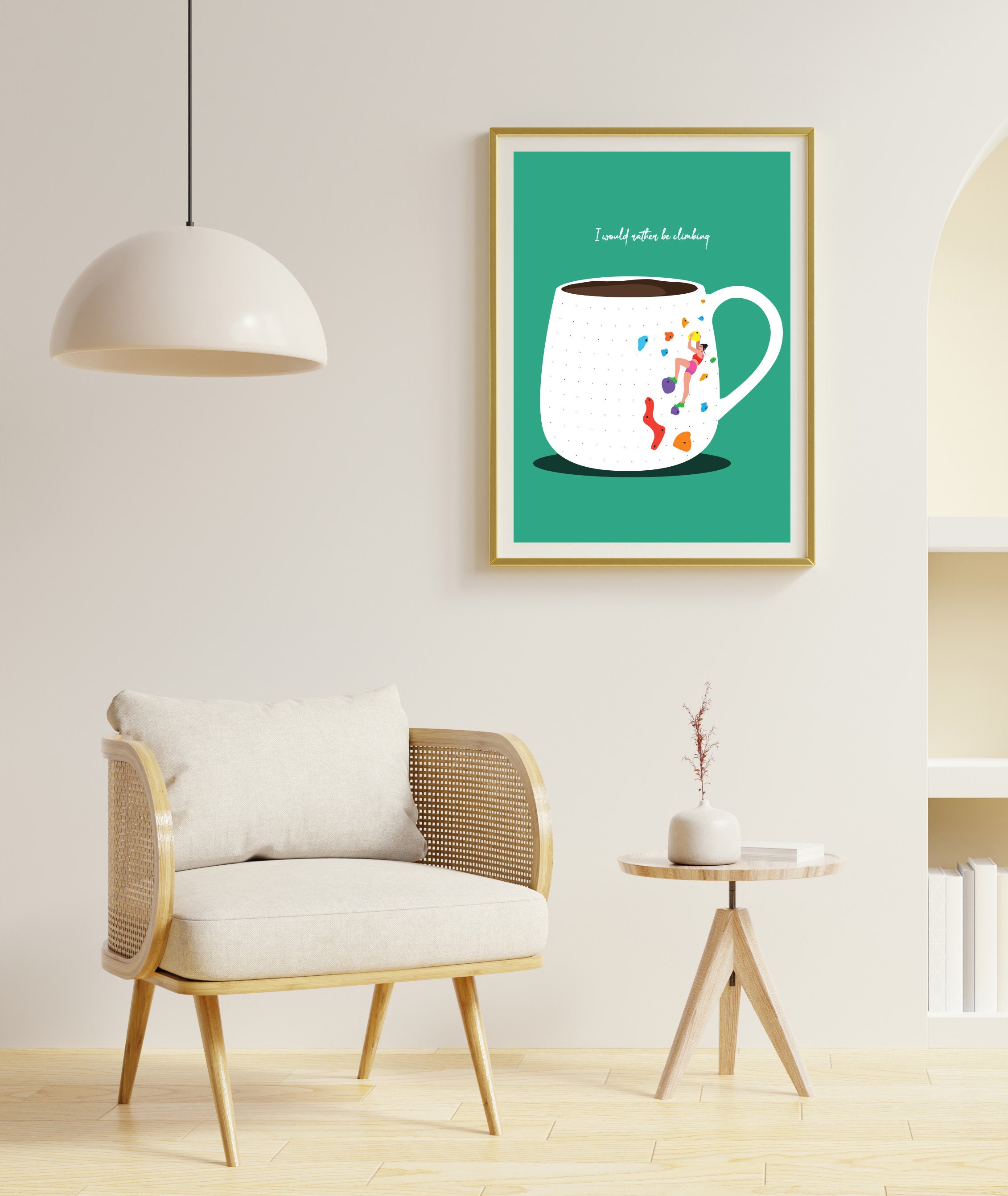 Printable Creative Coffee Break Poster. Woman Climbs Into Coffee Cup ...
