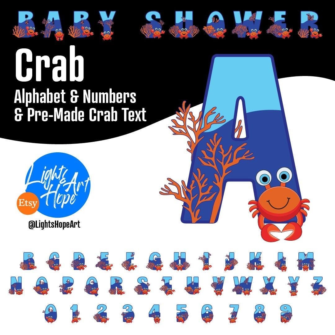 Crab Alphabets Clip Arts | A-Z Letters | Baby Clip Art | Kids Clip Art ...